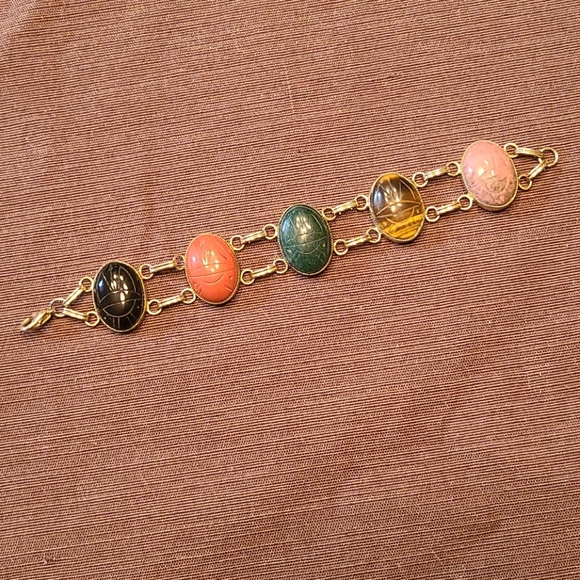 Jewelry | Vtg Scarab Bracelet Vintage Authentic Handmade 8 | Poshmark